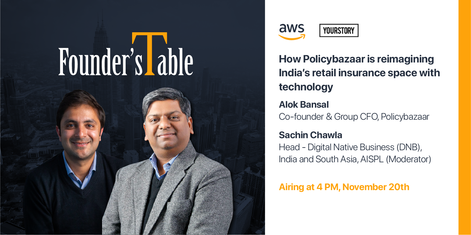 AWS Founder's Table | Episode 5 - How Policybazaar is reimagining India ...