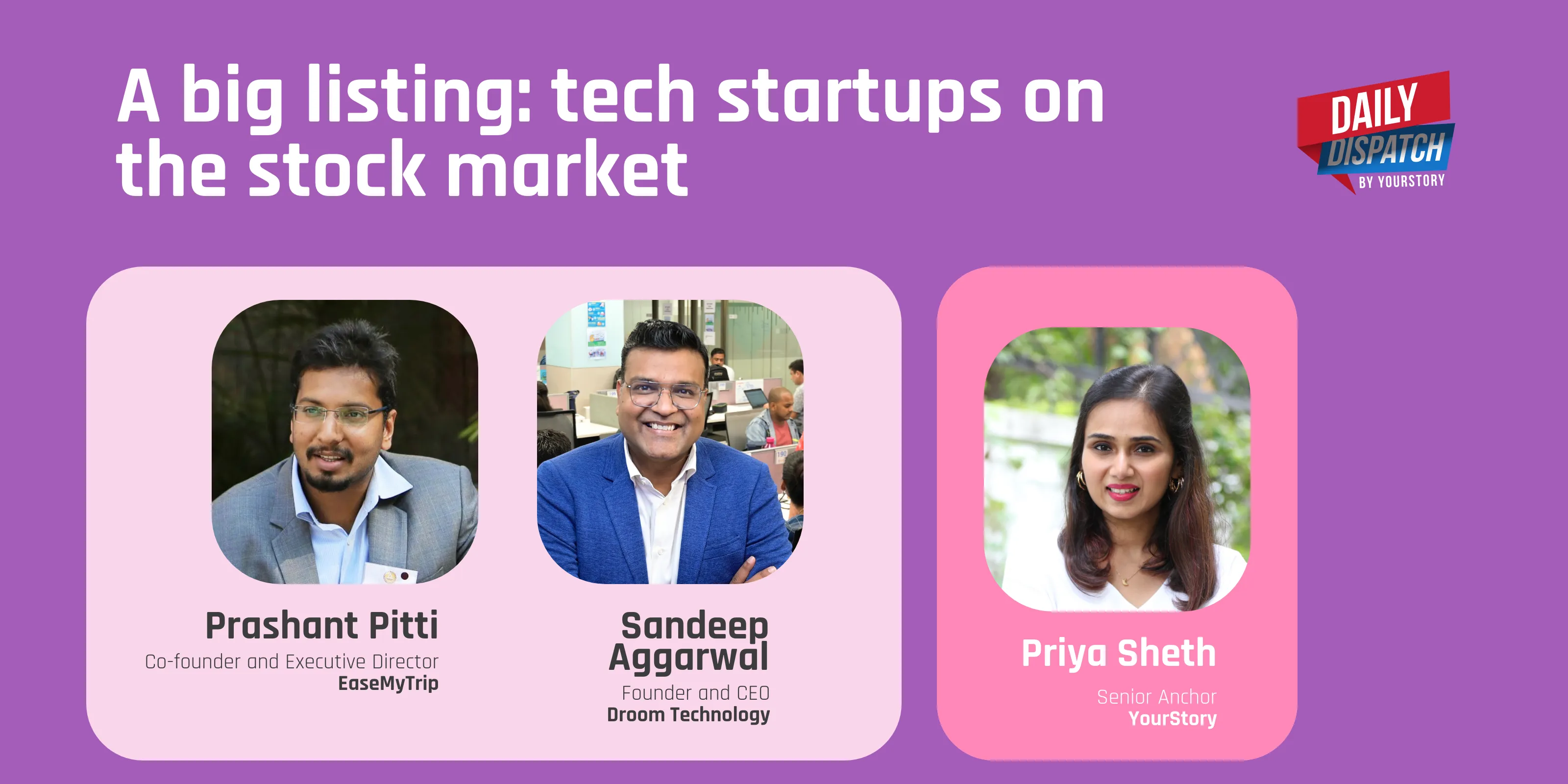 Tech startups on the stock market